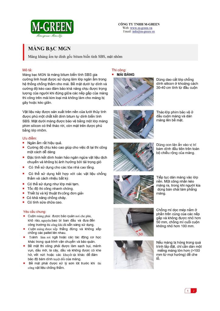 MÀNG BẠC MGN CHỐNG DỘT - M-GREEN